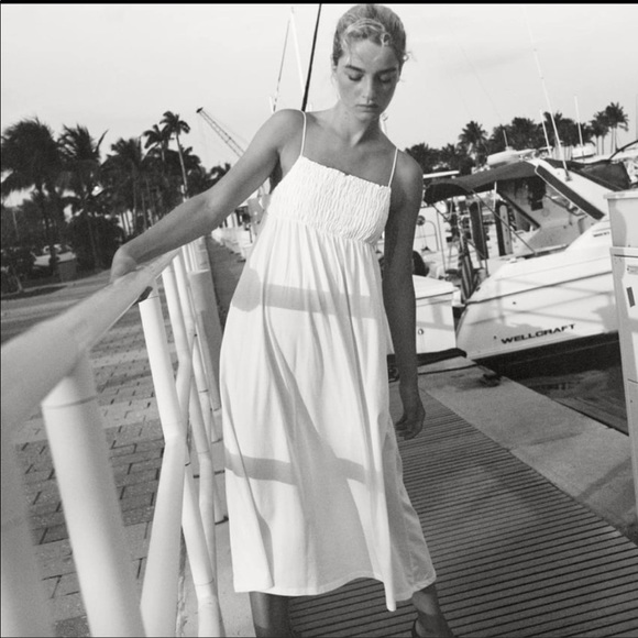 Zara | Dresses | Nwt Zara Beautiful White Elasticized Dress | Poshmark